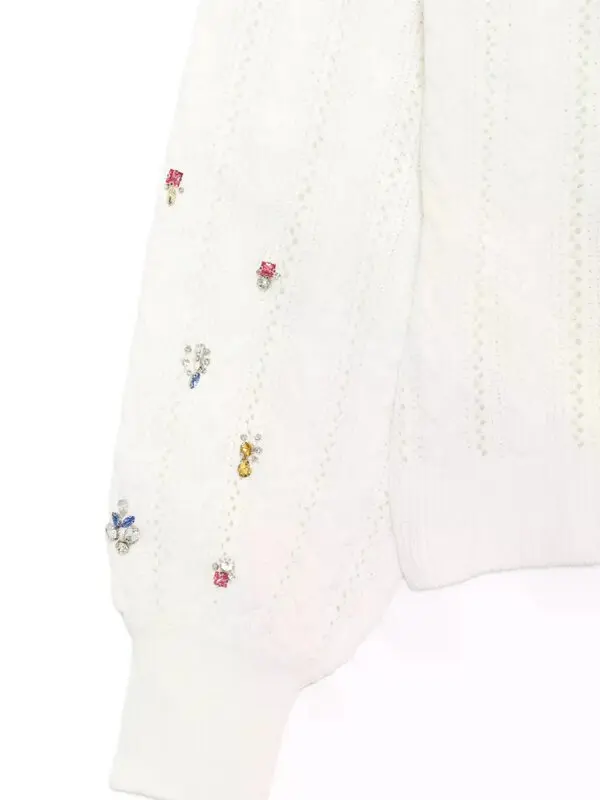 Liu Jo Crystal-embellished Cable-knit Sweater
