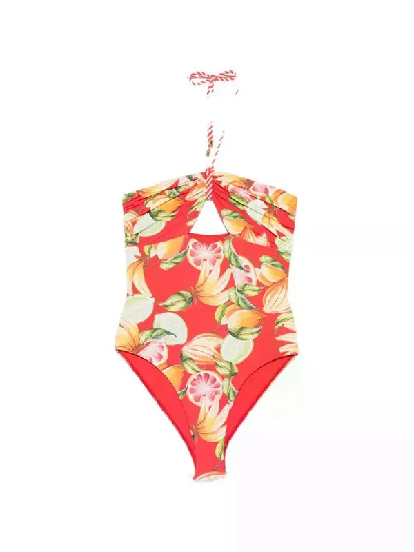Farm Rio Fruit-print Cutout Swimsuit