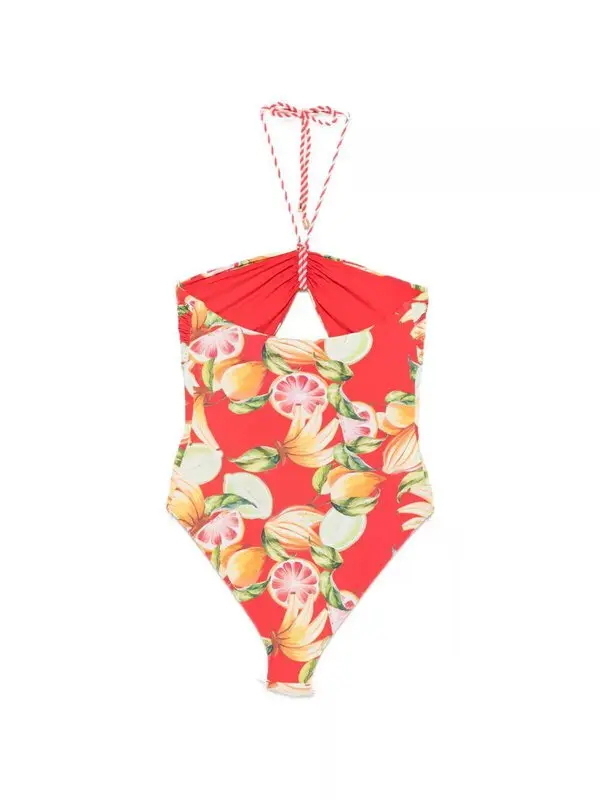 Farm Rio Fruit-print Cutout Swimsuit