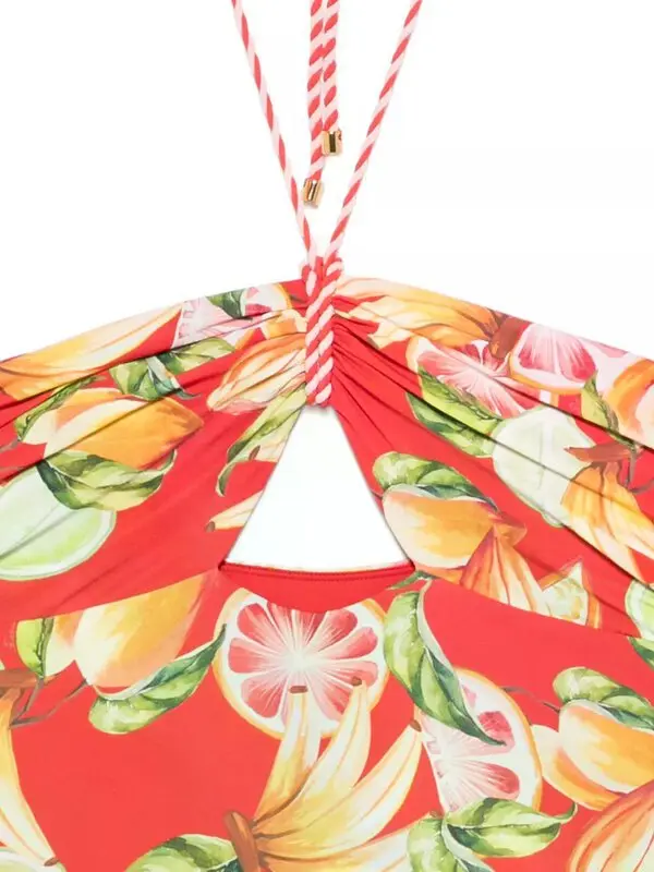 Farm Rio Fruit-print Cutout Swimsuit