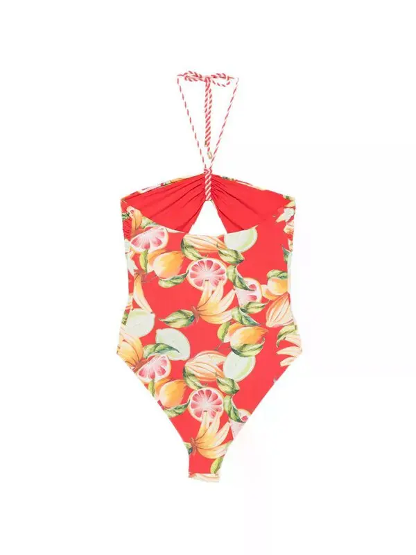 Farm Rio Fruit-print Cutout Swimsuit - Orange