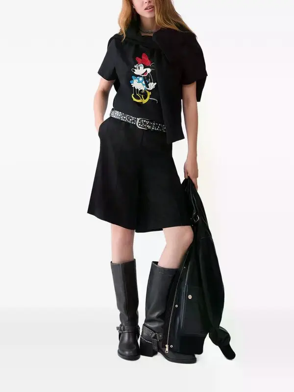 Liu Jo X Disney Minnie Mouse Rhinestone-embellished T-shirt - Black