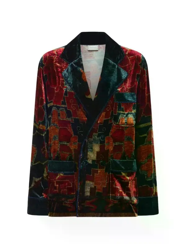 PIERRE-LOUIS MASCIA Kanpur Geometric-print Buttoned Blazer