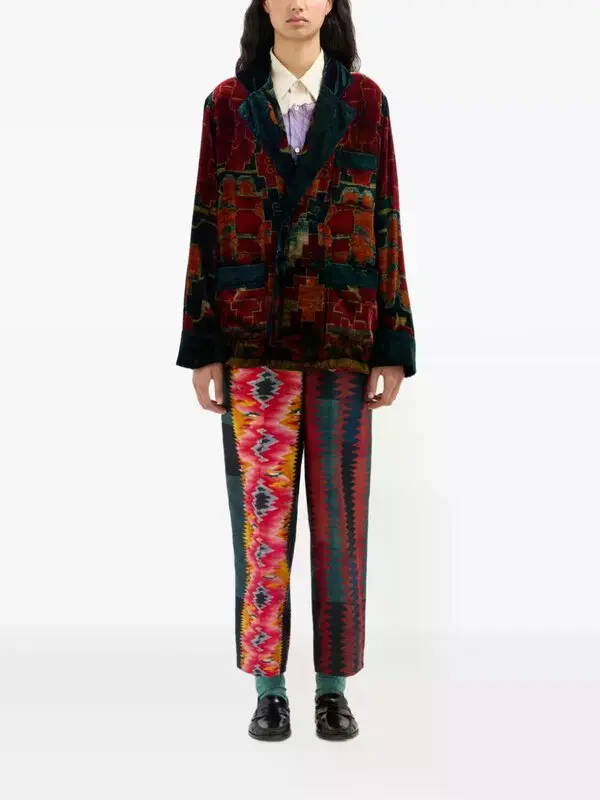 PIERRE-LOUIS MASCIA Kanpur Geometric-print Buttoned Blazer