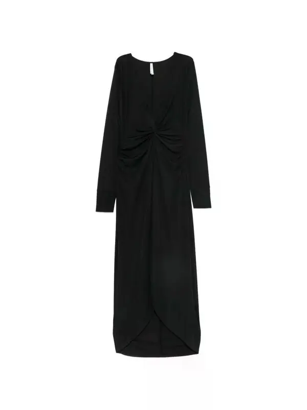 Imperial Twist-detail V-neck Midi Dress - Black