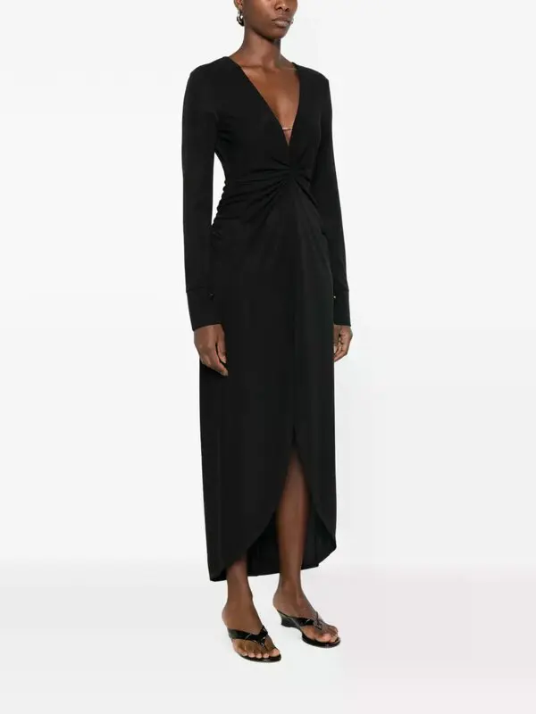 Imperial Twist-detail V-neck Midi Dress
