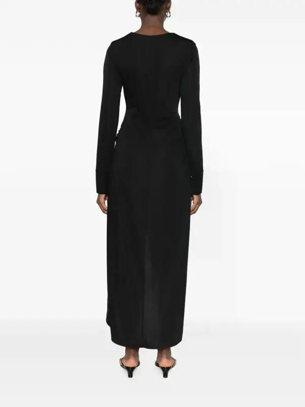 Imperial Twist-detail V-neck Midi Dress