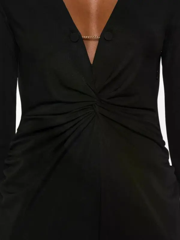 Imperial Twist-detail V-neck Midi Dress