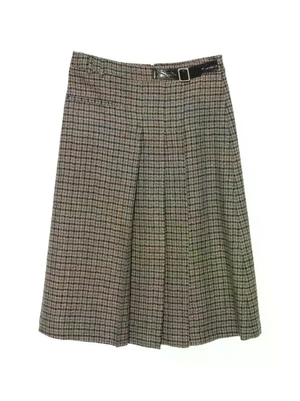 Seventy Checked Buckled-strap Midi Skirt