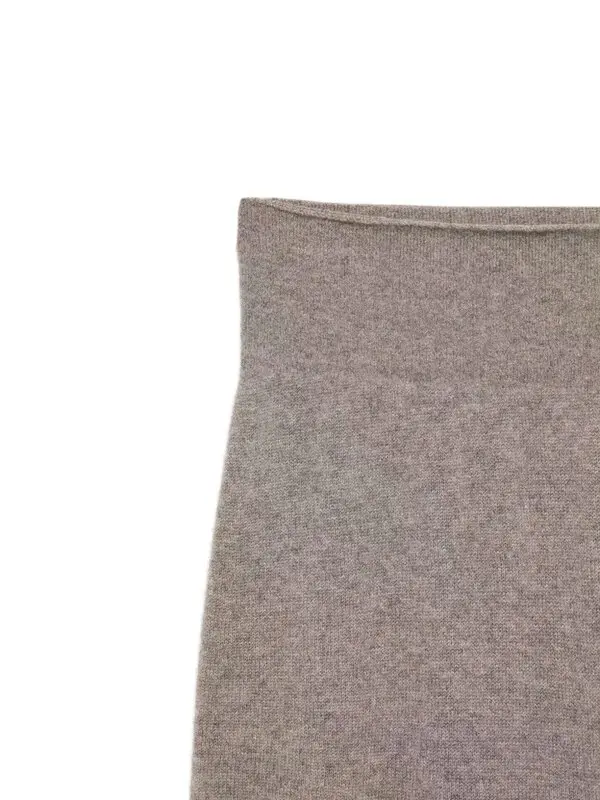 VANISE Cashmere Knitted High-waisted Palazzo Pants - Neutrals