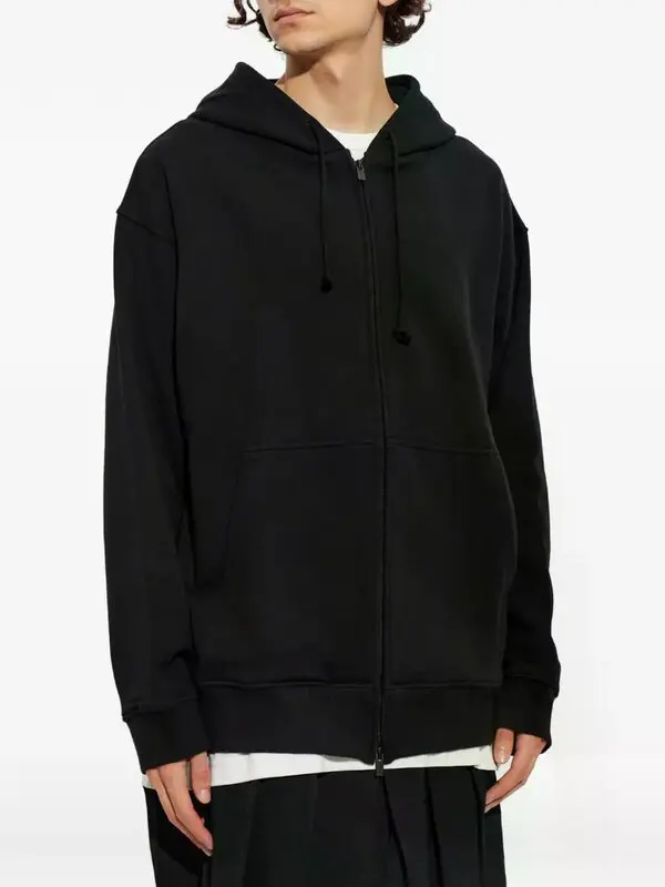 Yohji Yamamoto Logo-embroidered Zip-up Hoodie