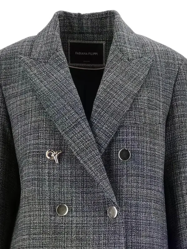 Fabiana Filippi Double-breasted Mouliné-effect Coat