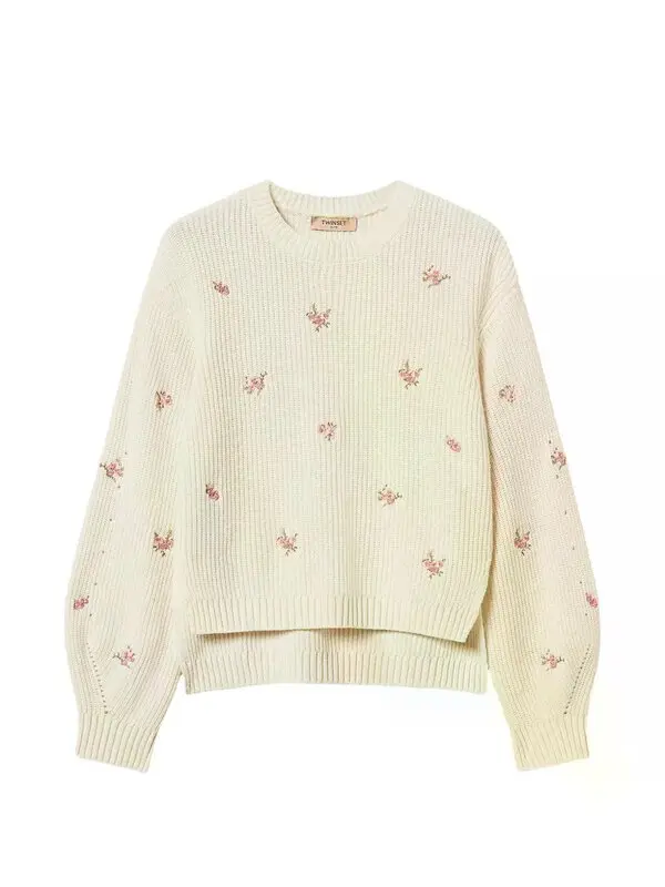 TWINSET Wool-blend Jumper With Floral Embroidery
