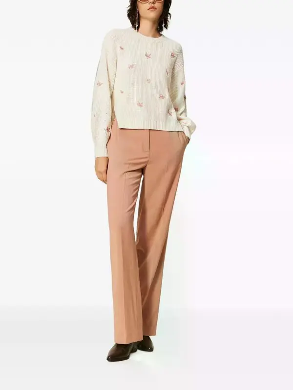 TWINSET Wool-blend Jumper With Floral Embroidery