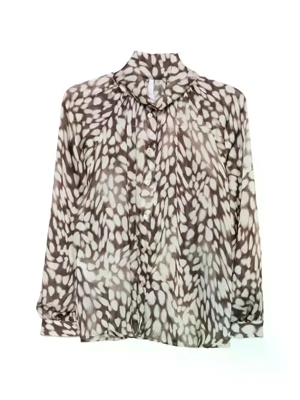 Imperial Abstract-print Gathered Blouse