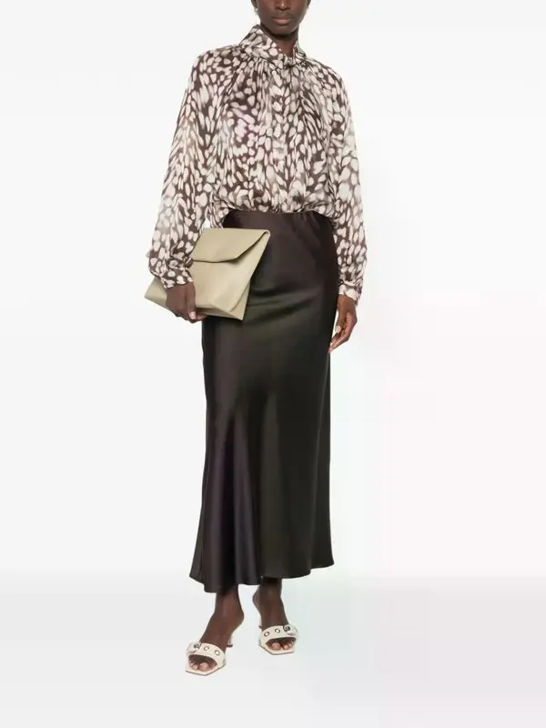 Imperial Abstract-print Gathered Blouse