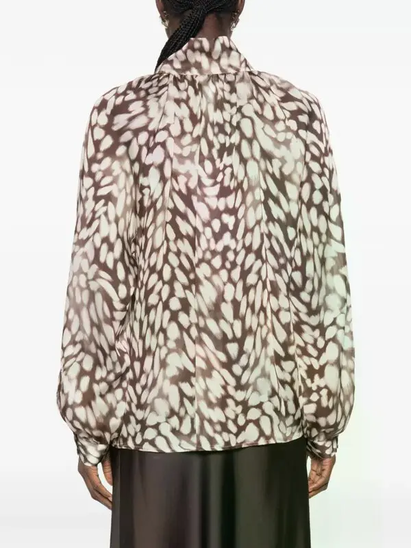 Imperial Abstract-print Gathered Blouse