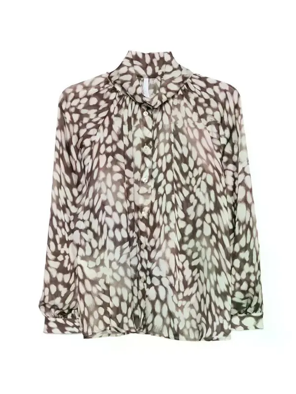 Imperial Abstract-print Gathered Blouse