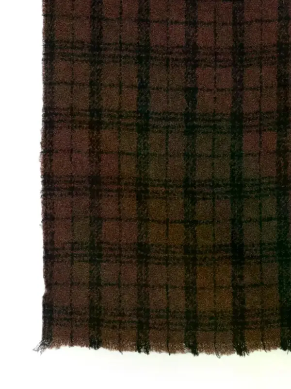 Destin Check-pattern Frayed Scarf