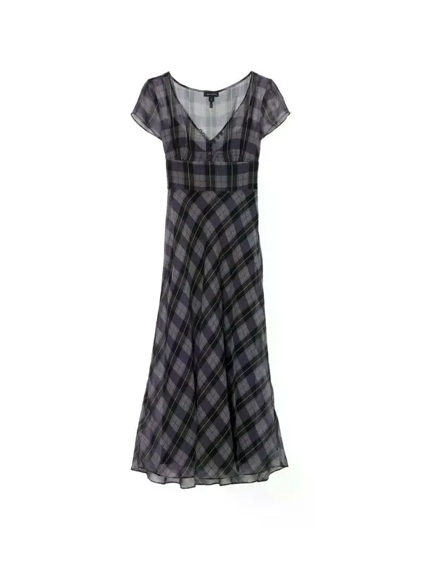 Marc Jacobs Plaid Chiffon Midi Dress