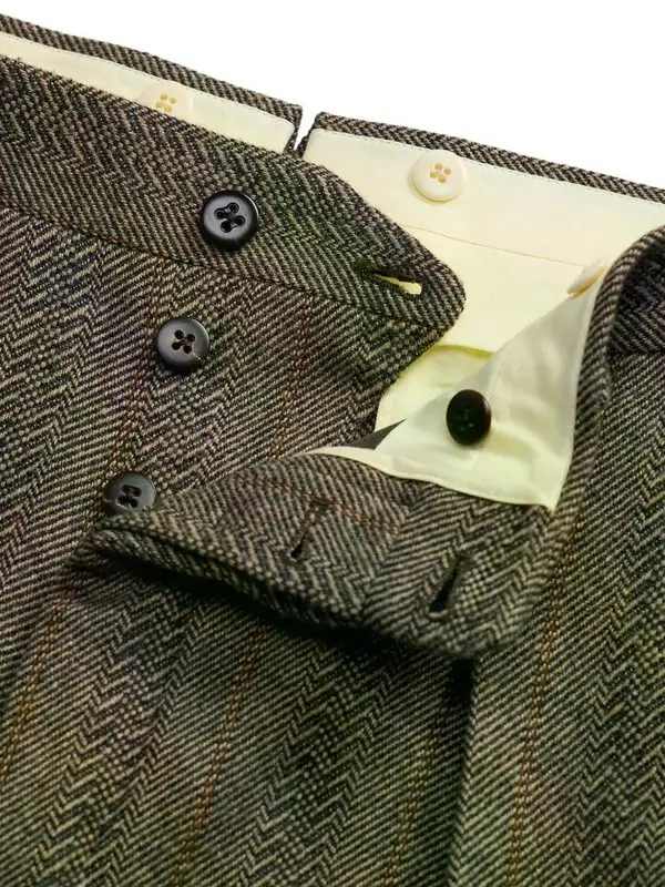 Ralph Lauren Herringbone-pattern Pleated Trousers