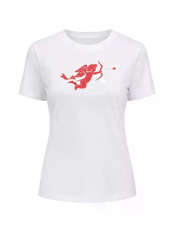 Armani Exchange Cherub-print Logo-print T-shirt