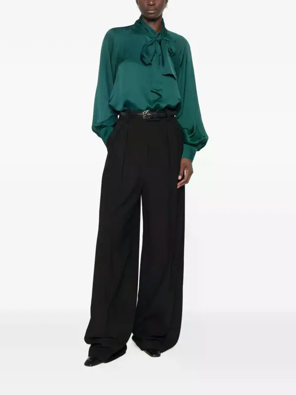 Liu Jo Pussy-bow Raglan-sleeve Blouse - Green