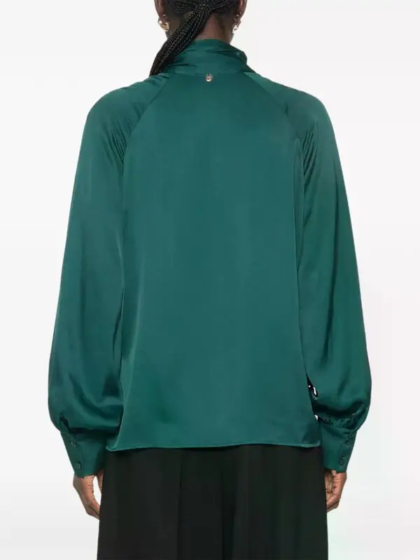 Liu Jo Pussy-bow Raglan-sleeve Blouse - Green