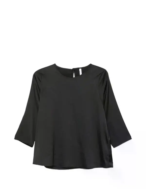 Imperial Satin Finish Three-quarter Sleeve Top - Black