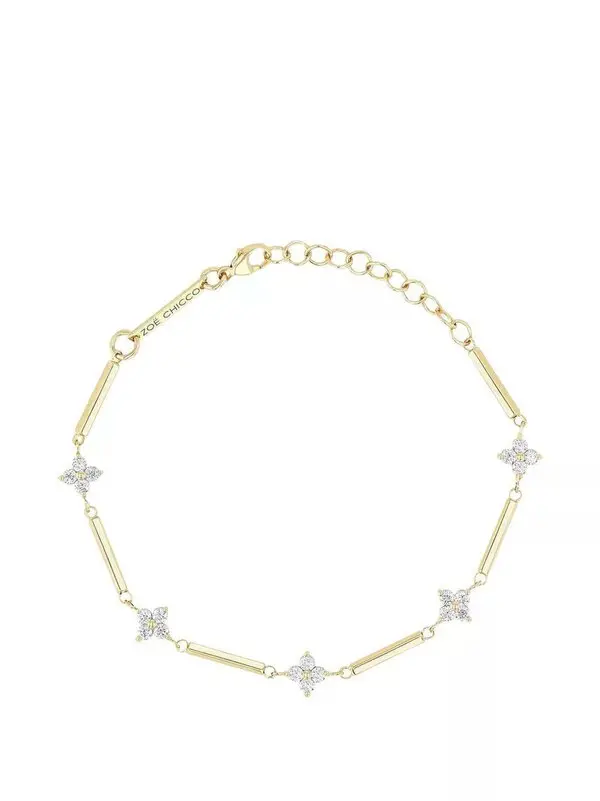 Zoe Chicco 14k Yellow Diamond Linked Bar Bracelet - Gold