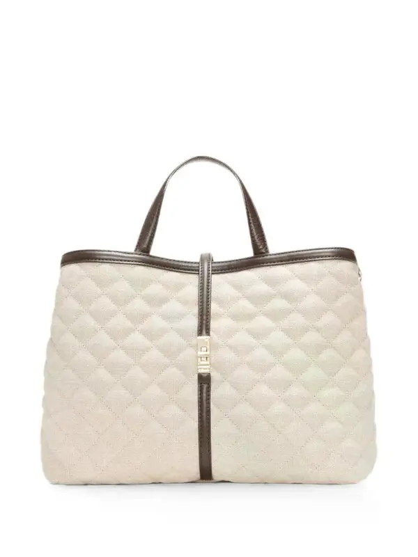 Mz Wallace Medium Astor Quilted Linen Tote Bag