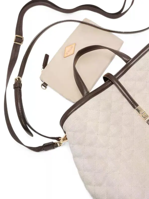 Mz Wallace Medium Astor Quilted Linen Tote Bag