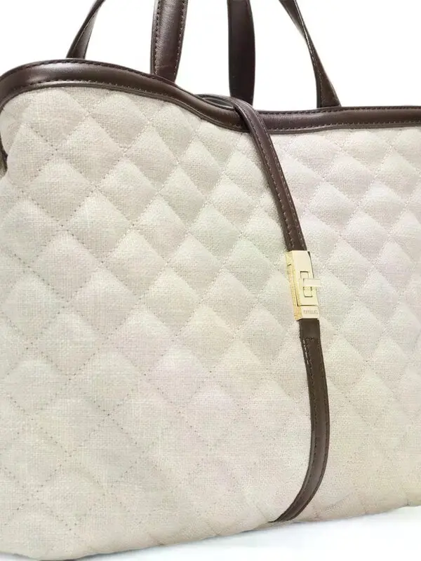 Mz Wallace Medium Astor Quilted Linen Tote Bag