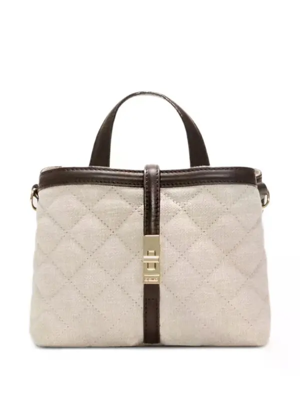 Mz Wallace Mini Astor Quilted Linen Tote Bag