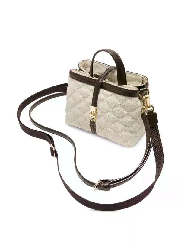 Mz Wallace Mini Astor Quilted Linen Tote Bag