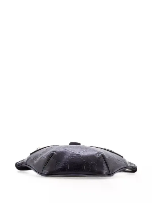 Gucci Gg Embossed Perforated Leather Small Belt Bag - Black