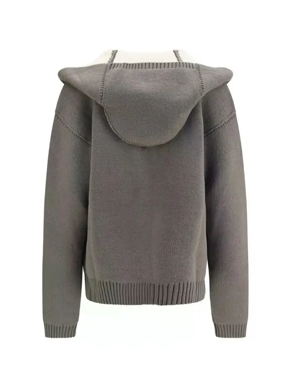 Rick Owens Tower Hoodie In Dust/natural Reversible Wool