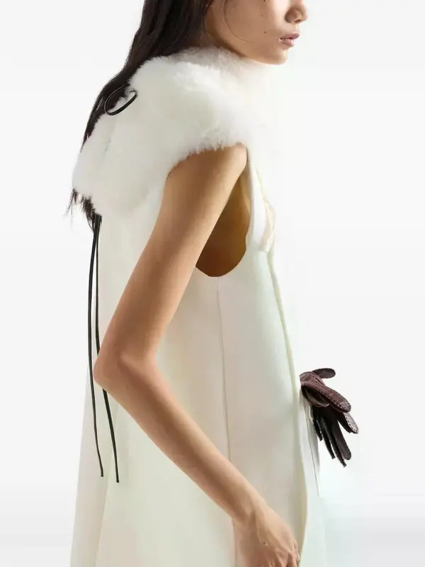 Prada Embroidered Natté-fabric Mini Dress
