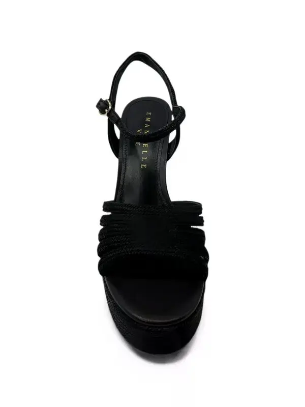 EMANUELLE VEE Giunone Raffia Platform Sandals
