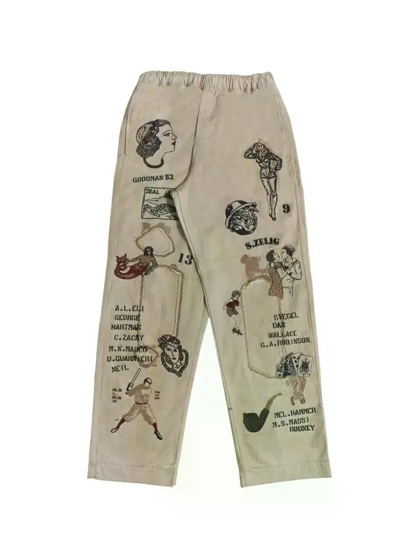 SAMUEL ZELIG Duffle Graphic-embroidered Trousers