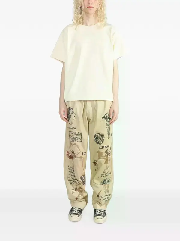 SAMUEL ZELIG Duffle Graphic-embroidered Trousers