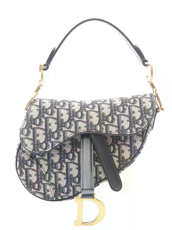 Dior 2010-2026 Mini Oblique Canvas Saddle Bag Satchel