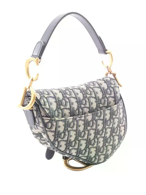 Dior 2010-2026 Mini Oblique Canvas Saddle Bag Satchel