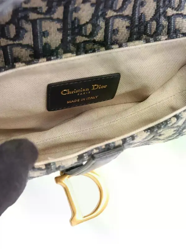 Dior 2010-2026 Mini Oblique Canvas Saddle Bag Satchel