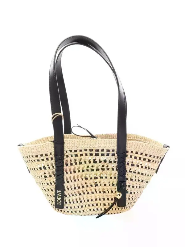 Loewe Small Raffia Braided Basket Bag Tote Bag - Neutrals