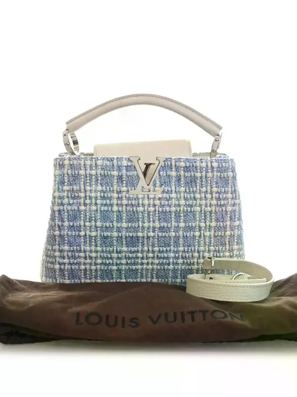 LOUIS VUITTON Tweed Capucines Bb Satchel