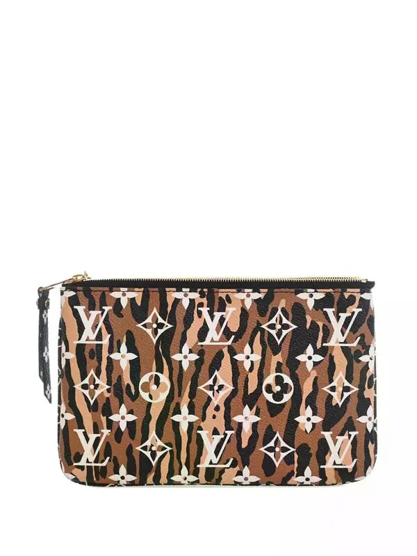 LOUIS VUITTON Monogram Giant Jungle Double Zip Pochette Crossbody Bag - Black