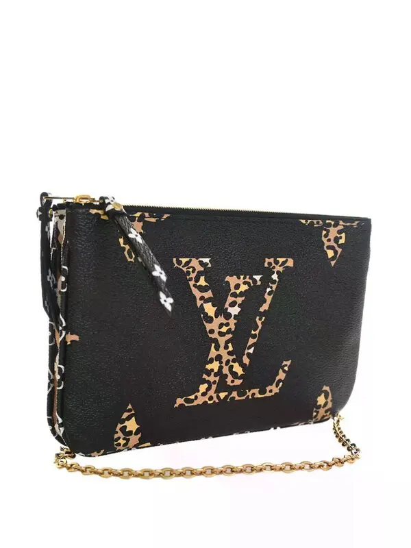LOUIS VUITTON Monogram Giant Jungle Double Zip Pochette Crossbody Bag - Black