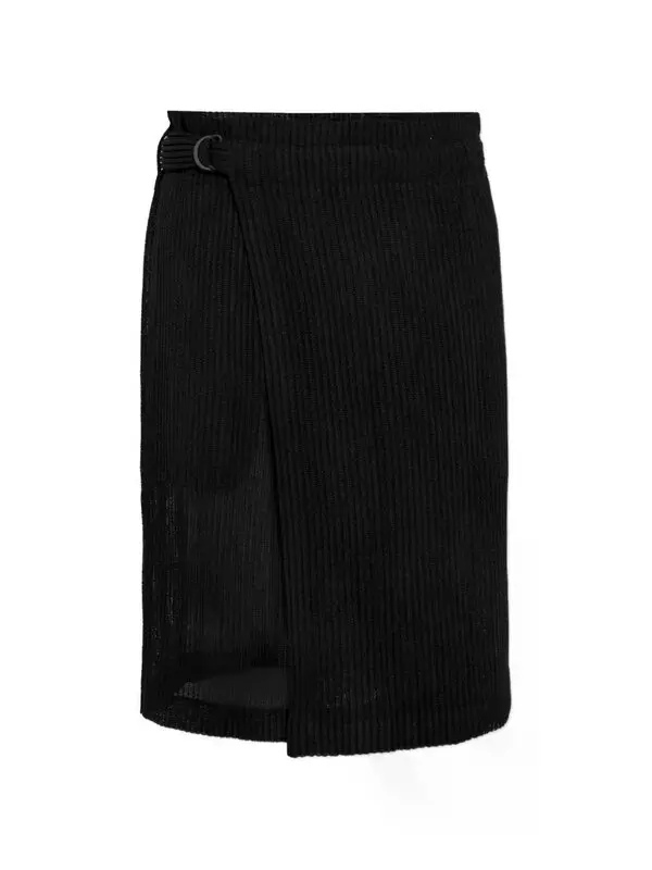 Issey Miyake Pleated Wrap Skirt - Black