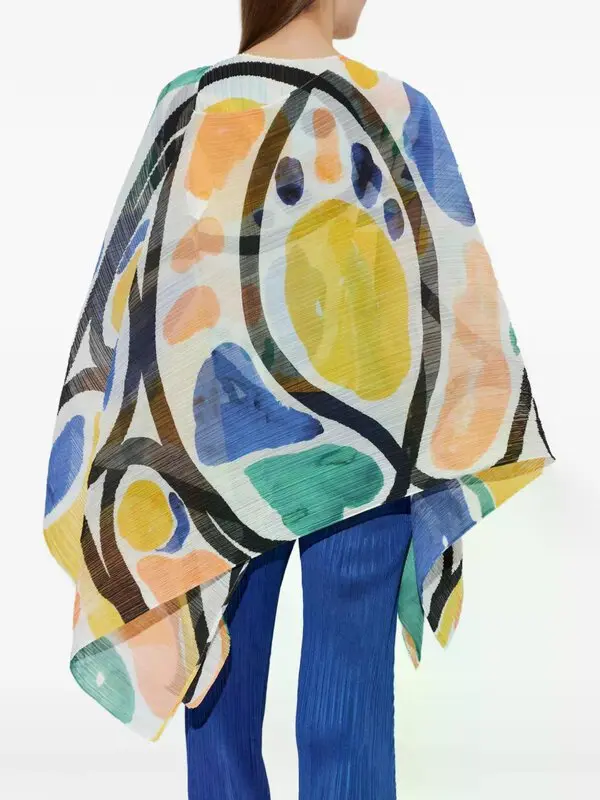 Issey Miyake Abstract-print Pleated Blouse